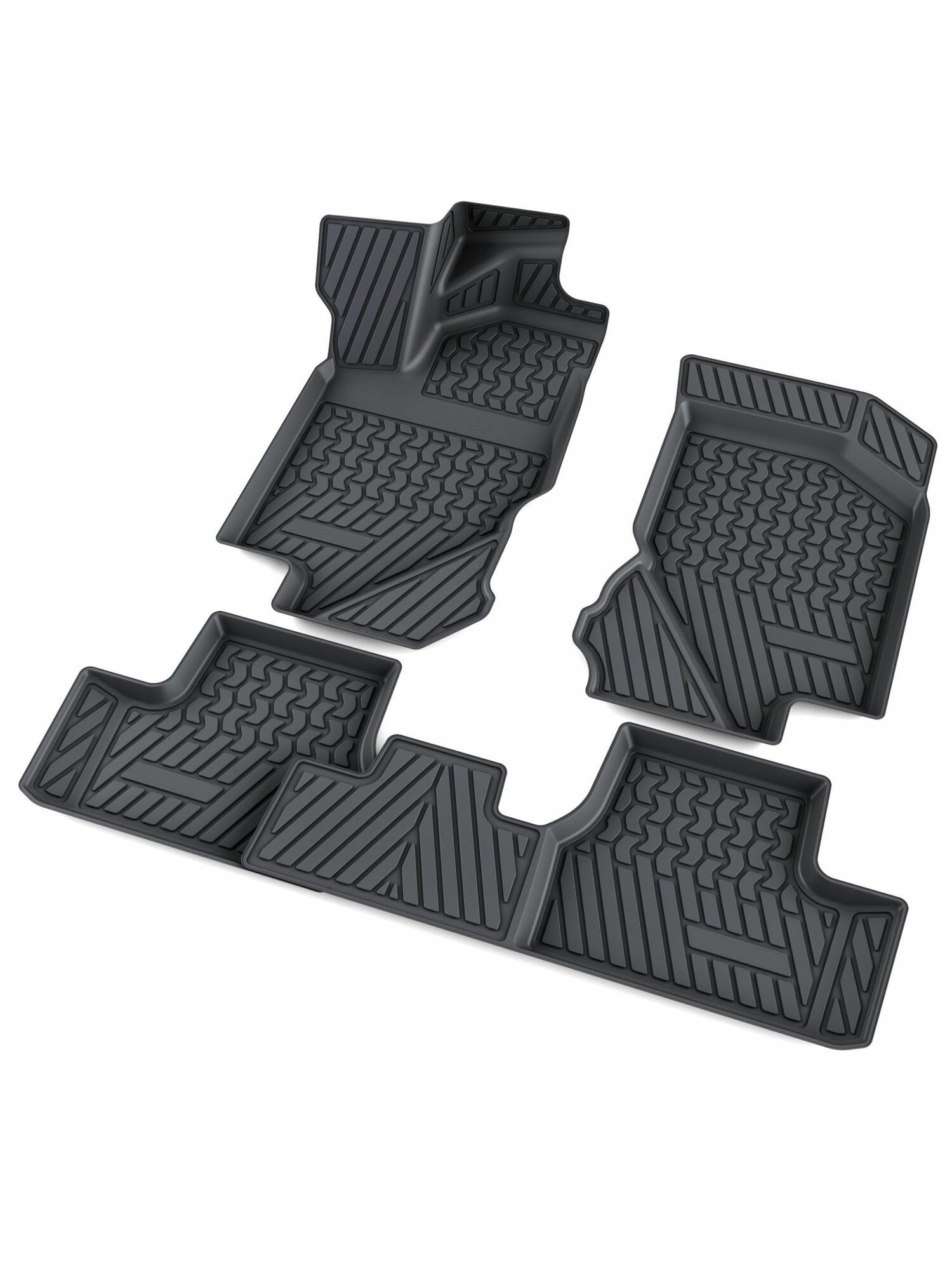 Комплект ковриков салона для LADA Granta, 4 шт. ( резиновые ) / Лада Гранта / Калина