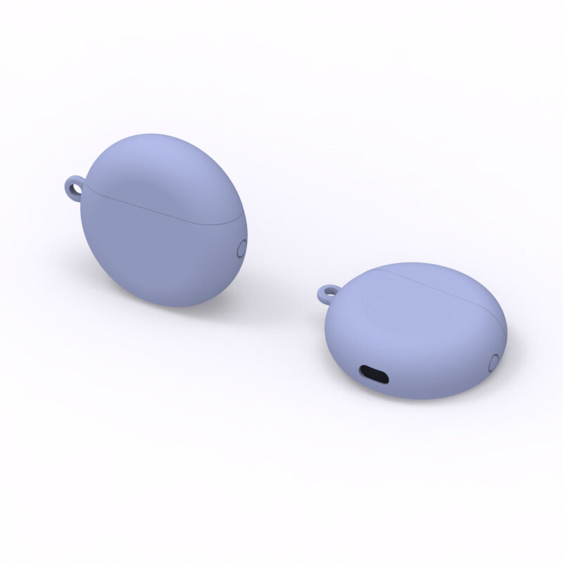 Силиконовый защитный чехол для беспроводных наушников Huawei FreeBuds 4, сплошной фиолетовый цвет, прочный мягкий хват