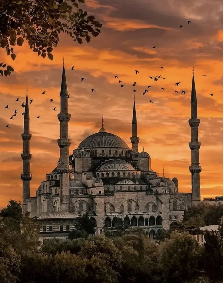 Алмазная Мозаика "Большая Мечеть Стамбула" 40х50 См Алмазная Вышивка / Картина Стразами Подарков / Украшения