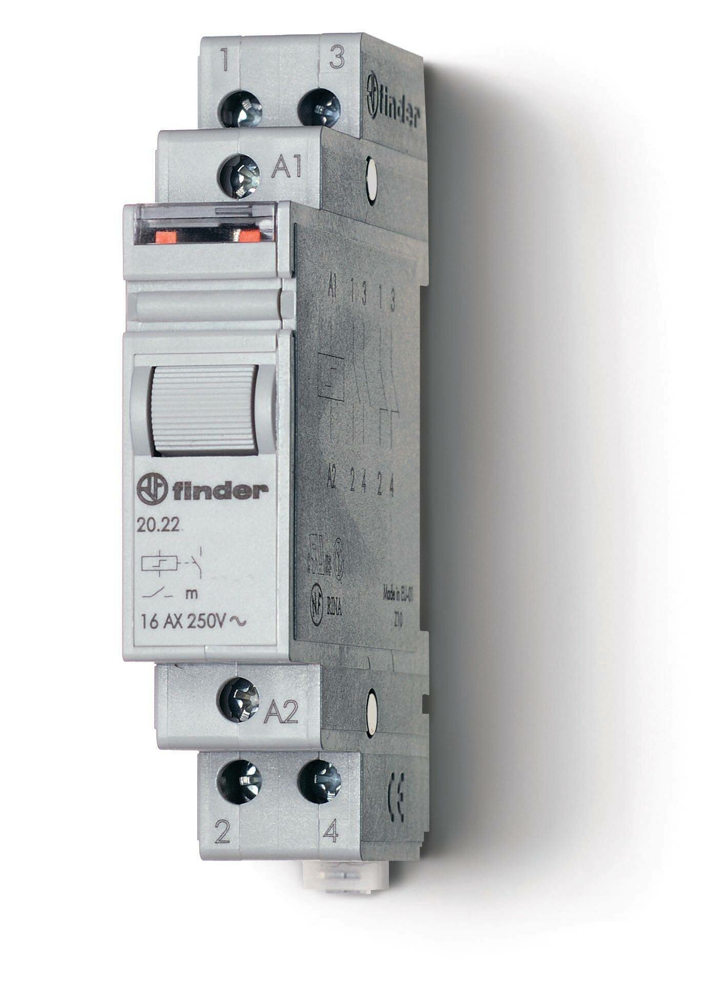 Finder , Модульное импульсное реле; 2НО контакта 16А ; 230В AC, 202282300000