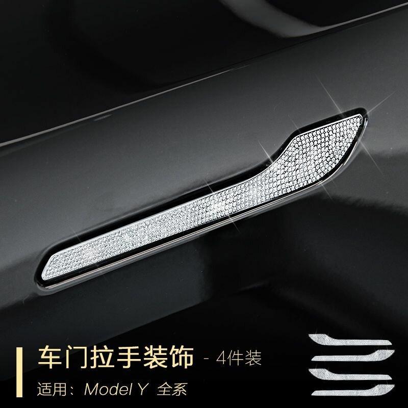 Декоративные элементы для салона Tesla Model Y, модификационные детали для Model 3, аксессуары для салона, наклейка с эмблемой автомобиля на центральную консоль и руль с кристаллами.