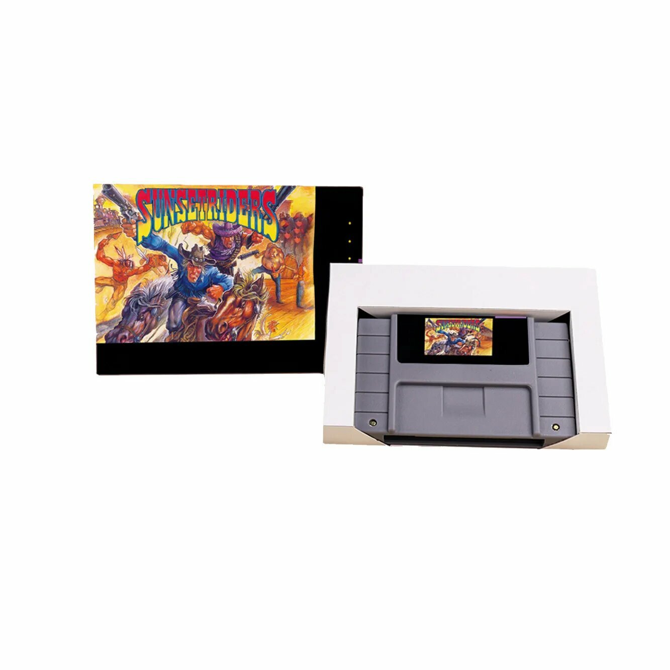 Игра Sunset Riders для SNES, USA game with box