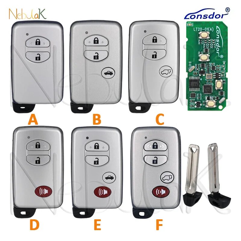 Универсальный умный дистанционный ключ Lonsdor LT20-01 EN для Toyota Lexus C, For Toyota Silver