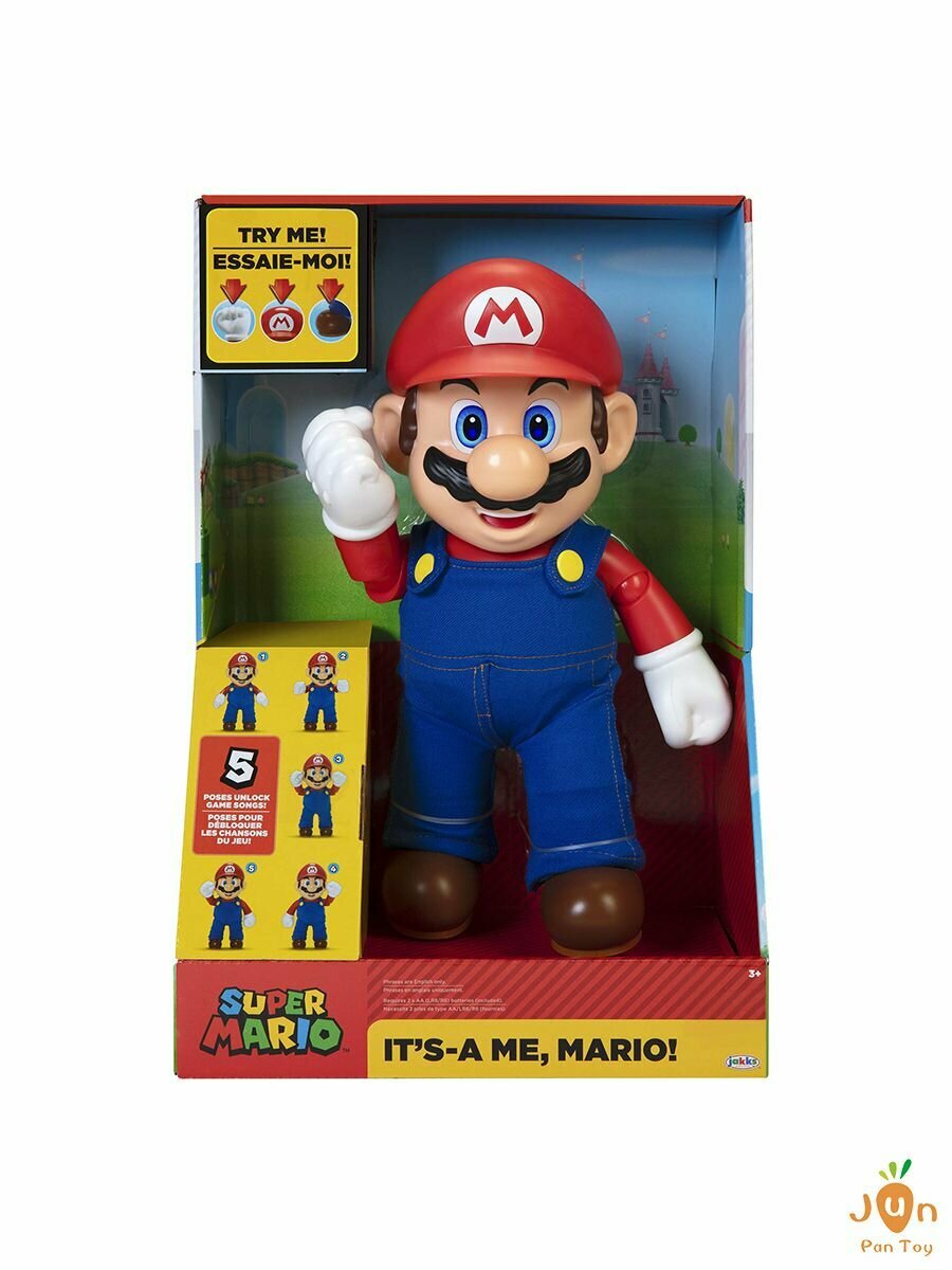 Jakks Pacific Super Mario It's-A Me, Mario! / Супер Марио, Это я, Марио! Интерактивная Фигурка Высотой 12 Дюймов С Более Чем 20 Знаковыми Звуками И Музыкой