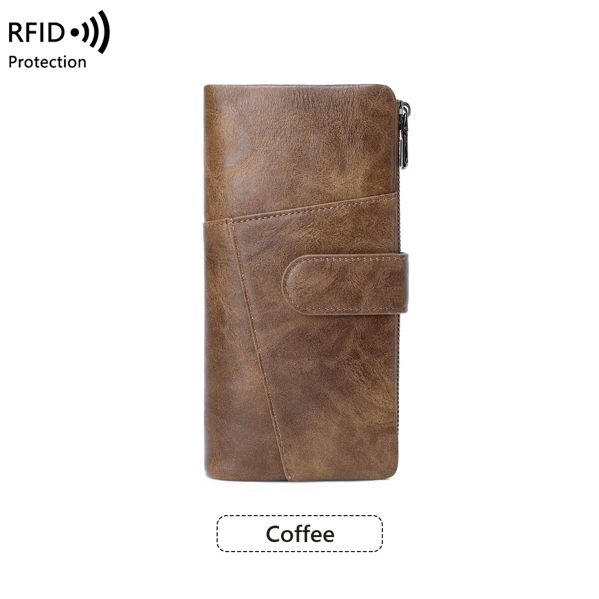 RFID Женский кошелек трёхскладной пэчворк большая вместительность клатч