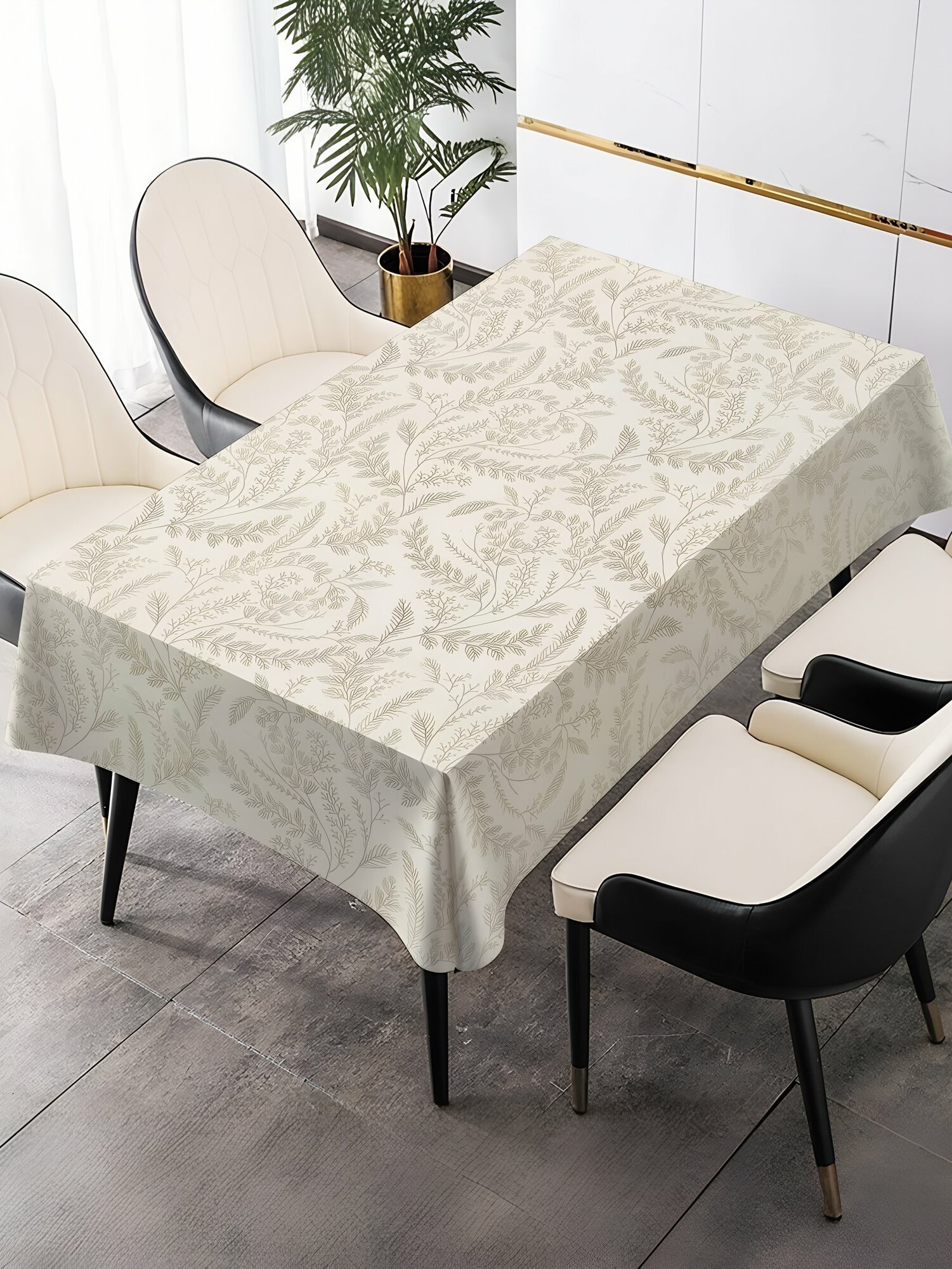 Клеенка Silvano Элегия, ПВХ, цветы, 1.39х20 м, серая, рулон, Китай