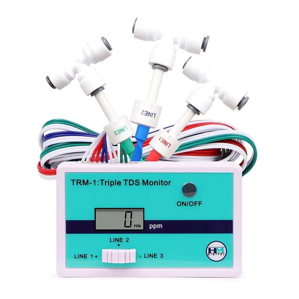 Тройной TDS-метр для воды, монитор качества воды с тремя датчиками и дисплеем, для измерения TDS
