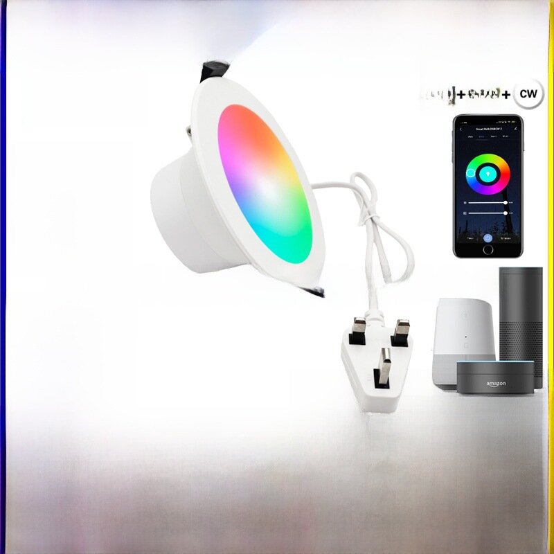 6-дюймовая 20 Вт светодиодная встраиваемая лампа с WiFi и Bluetooth Mesh, регулируемый CCT и RGB для автоматизации дома