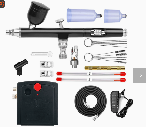 Набор аэрографа компрессором 30 PSI, двухфункциональный портативный аэрограф с бесшумным компрессором для покраски тортов и моделей