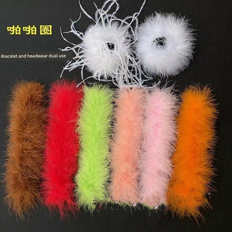 Хит продаж: винтажный браслет-шлепка с перьями, украшение для запястья из страусиных перьев, аксессуар для волос.