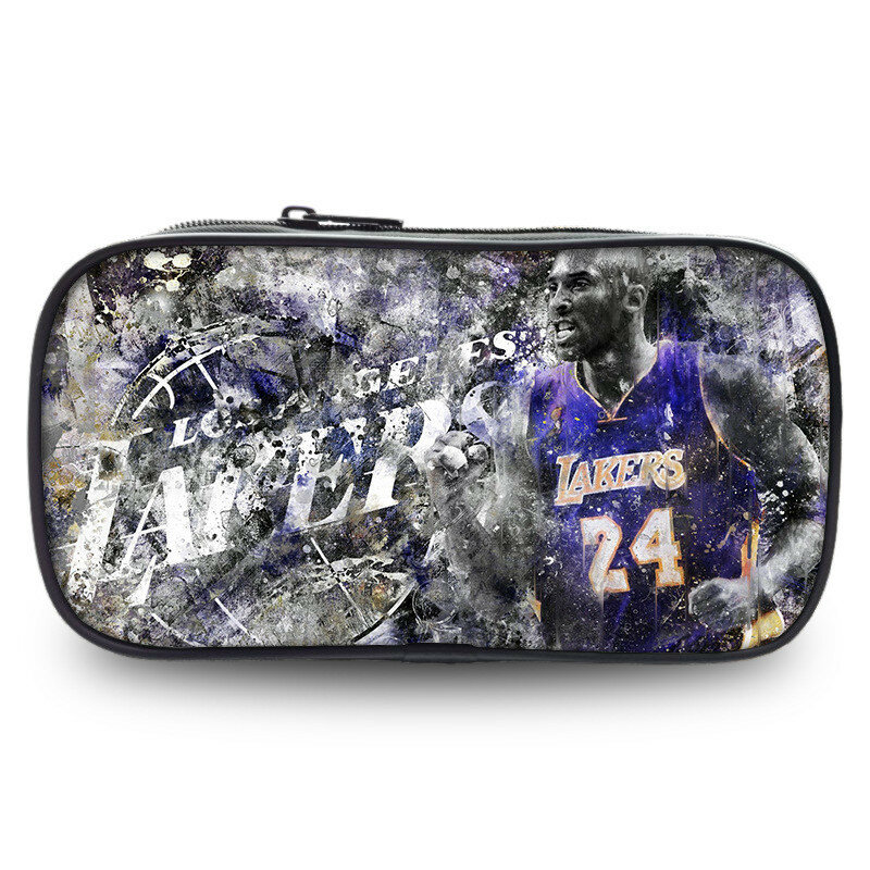 Pen holder kobe bryant sports legend waterproof nylon stationery case for teens and adults, pink