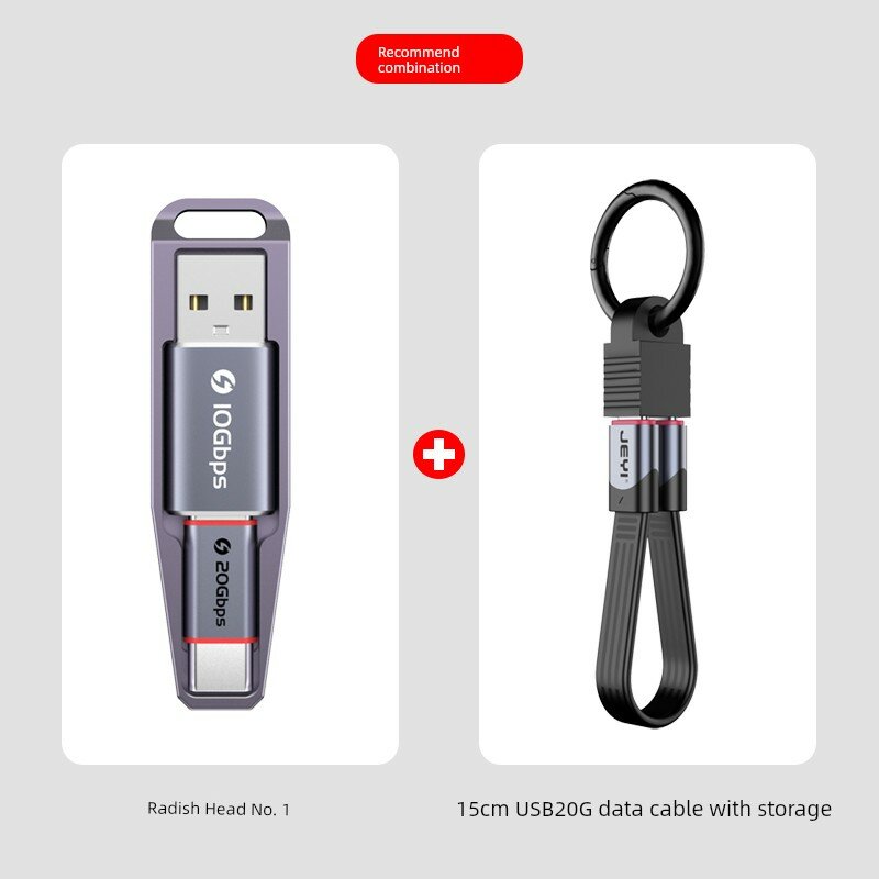USB Type-C к Type-C и USB-A к Type-C адаптер с зарядным кабелем, передача 10Гбит/с, короткая длина для Android и ПК