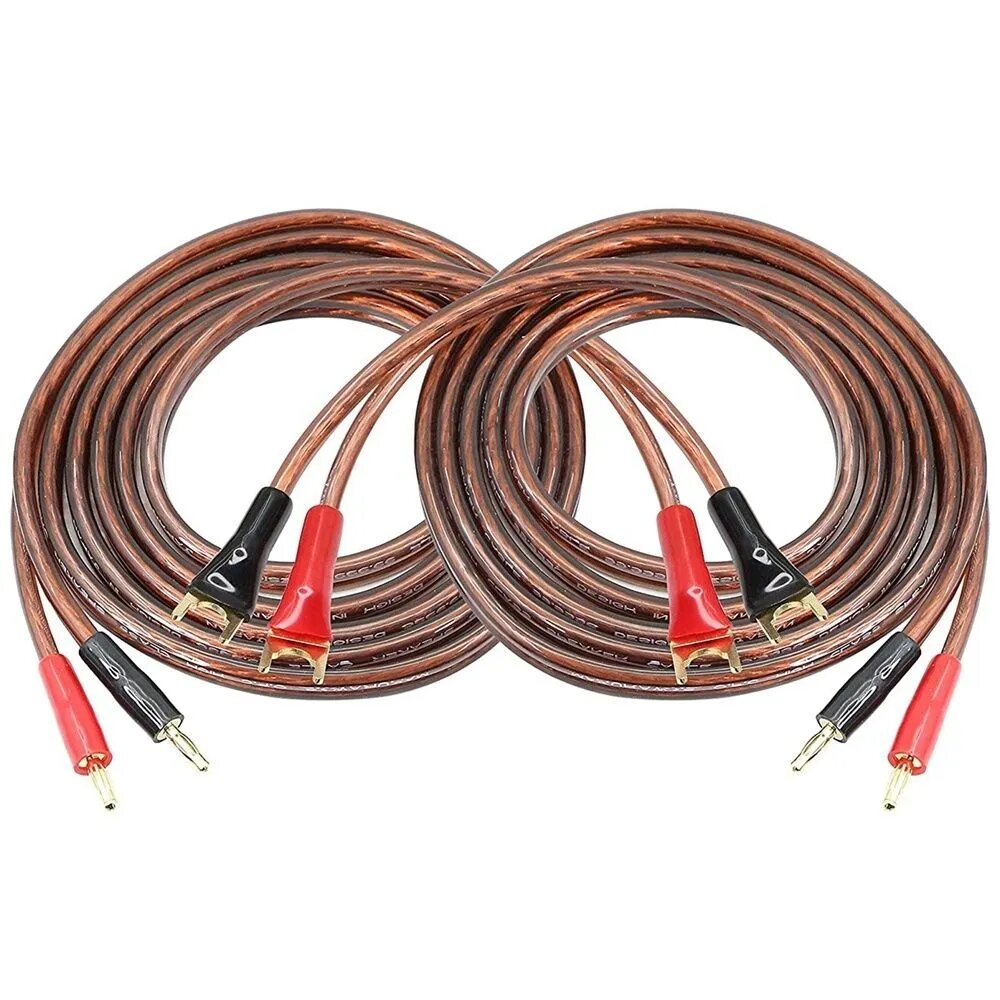 Акустический кабель HiFi OFC с разъемом типа банан на штекер типа Y-образная лопатка , перемычка из вилочного провода 4 мм