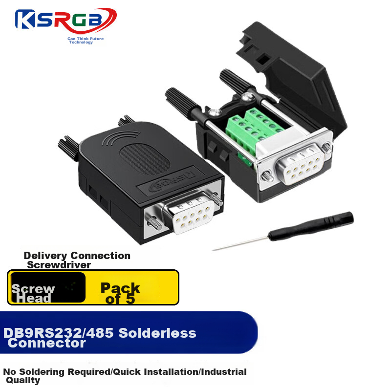 Комплект KSRGB DB9 безпайковый разъем для RS232/485/422 последовательных портов 9-контактная женская головка с винтовым