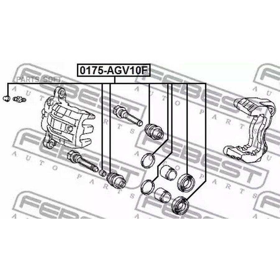 FEBEST 0175-AGV10F ремкомплект суппорта тормозного переднего TOYOTA VENZA AGV15/GGV15 4WD 2008-2015