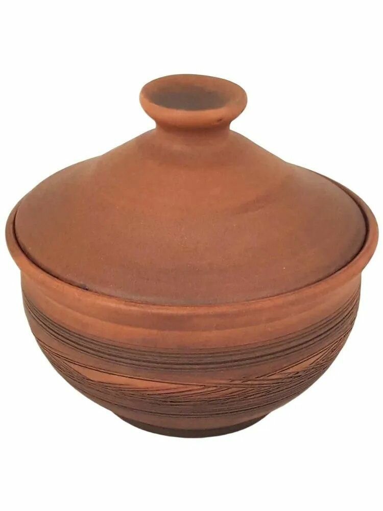 Горшочек для запекания, Салатник малый с крышкой + глазурь, глина, керамика, ручная работа