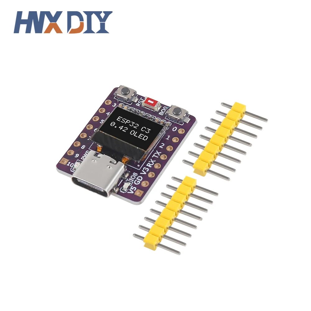 1-10 шт. ESP32-C3 OLED-плата с 0,42-дюймовым OLED-модулем, керамической антенной, супермини-плата ESP32, Wi-Fi, Bluetooth