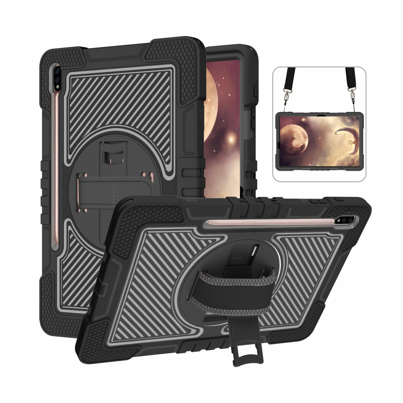 Чехол для Samsung Tab S7 FE S7 Plus Samsung Tab S8 Plus (12.4') / Самсунг Галакси Таб S7 Плюс S8 Плюс S7 ФЕ Т970 Х806 антиударный чехол