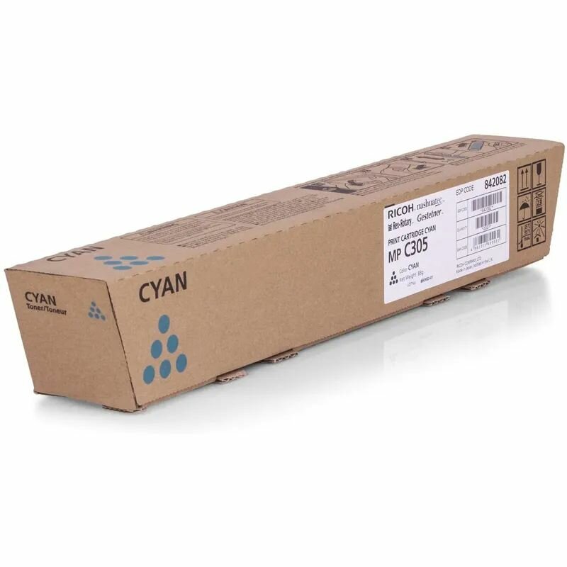 Тонер-картридж Ricoh 841595 / 842082 (MPC305E) Cyan голубой, для принтера МФУ принт туба тонер toner лазерный, Print Cartridge цветной с чернилами емкость, ресурс 4000 стр