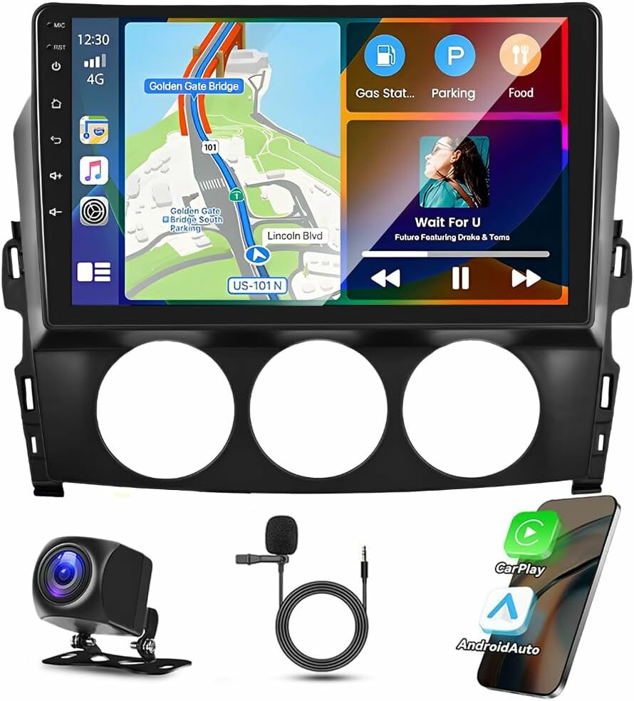 Автомобильная стереосистема Android 13 Double Din для Mazda MX-5 2006-2021 гг. с беспроводной системой Carplay Android