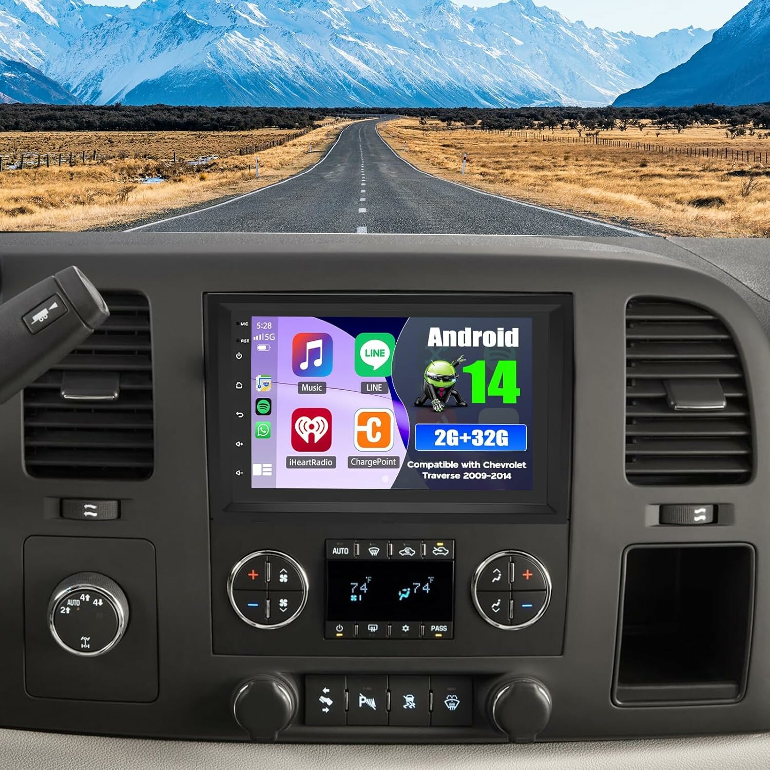 Автомобильная стереосистема с двойным Din Android 14 для Chevrolet Traverse 2009-2014, 7-дюймовая автомобильная