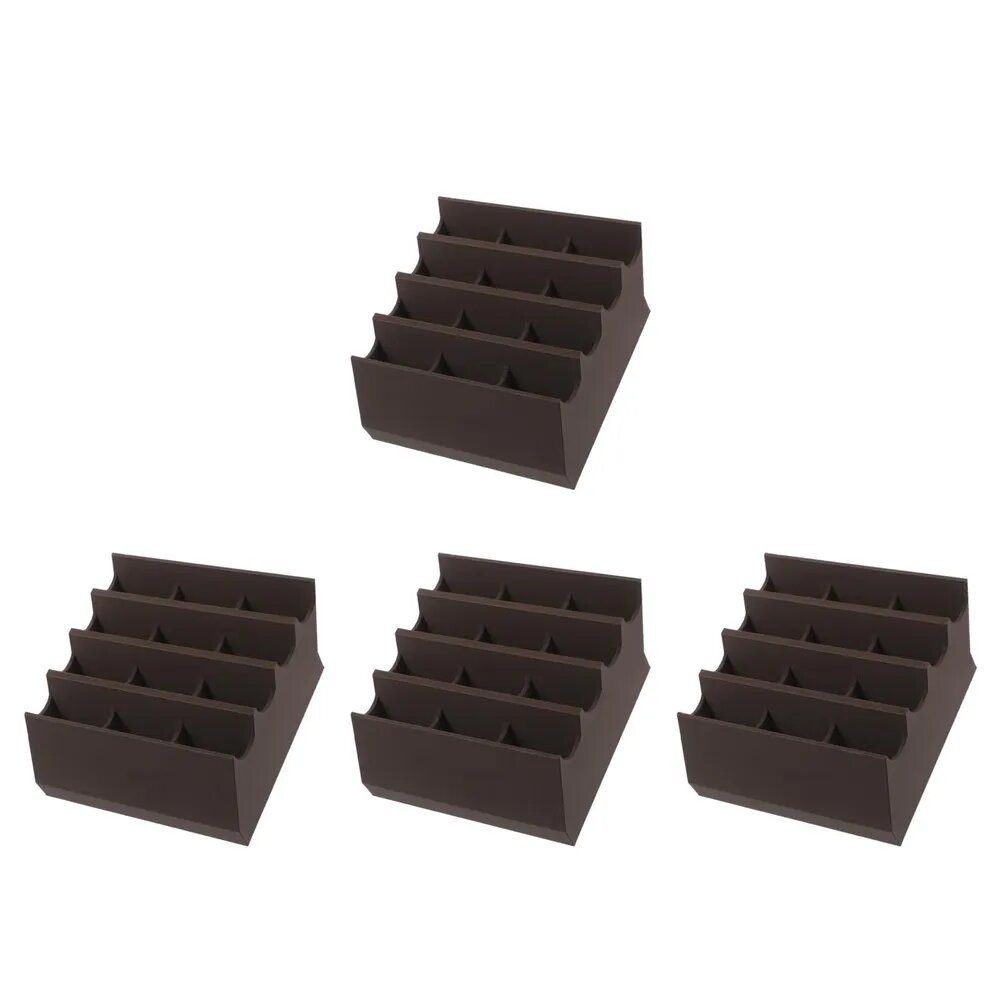 Контейнер для хранения лезвий для машинок с 12 ячейками из коричневого пластика для ванной и салона
