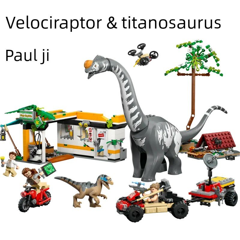 LEGO Jurassic World Набор Динозавров: Миссия Следования Раптора и Титанозавра, Конструктор 76973 для Детей