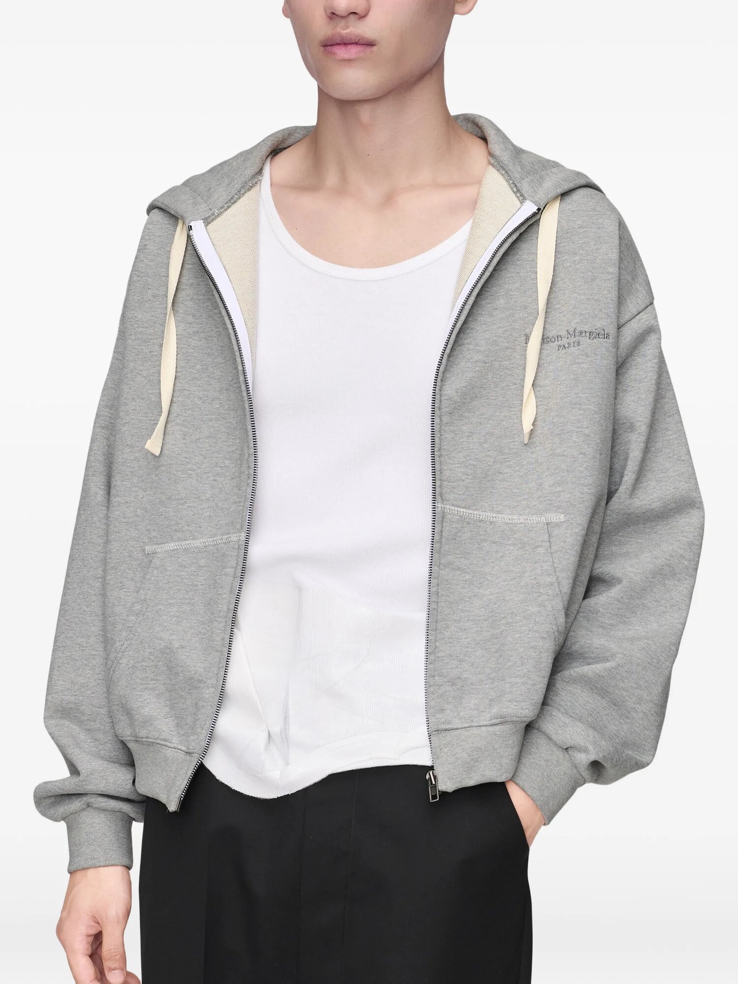 Худи Maison Margiela Zipped hoodie, размер L, , grey — фото 1