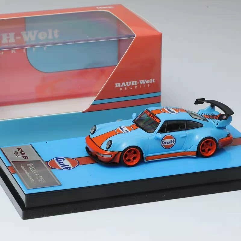 Porsche 964 Gulf Racer 1:64 Масштабная Алюминиевая Модель Автомобиля Коллекционеров