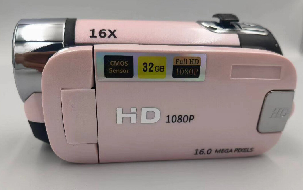Видеокамера цифровая D100 Full HD 1080P 16MP электронный стабилизатор экран 2.4 дюйма для записи дома