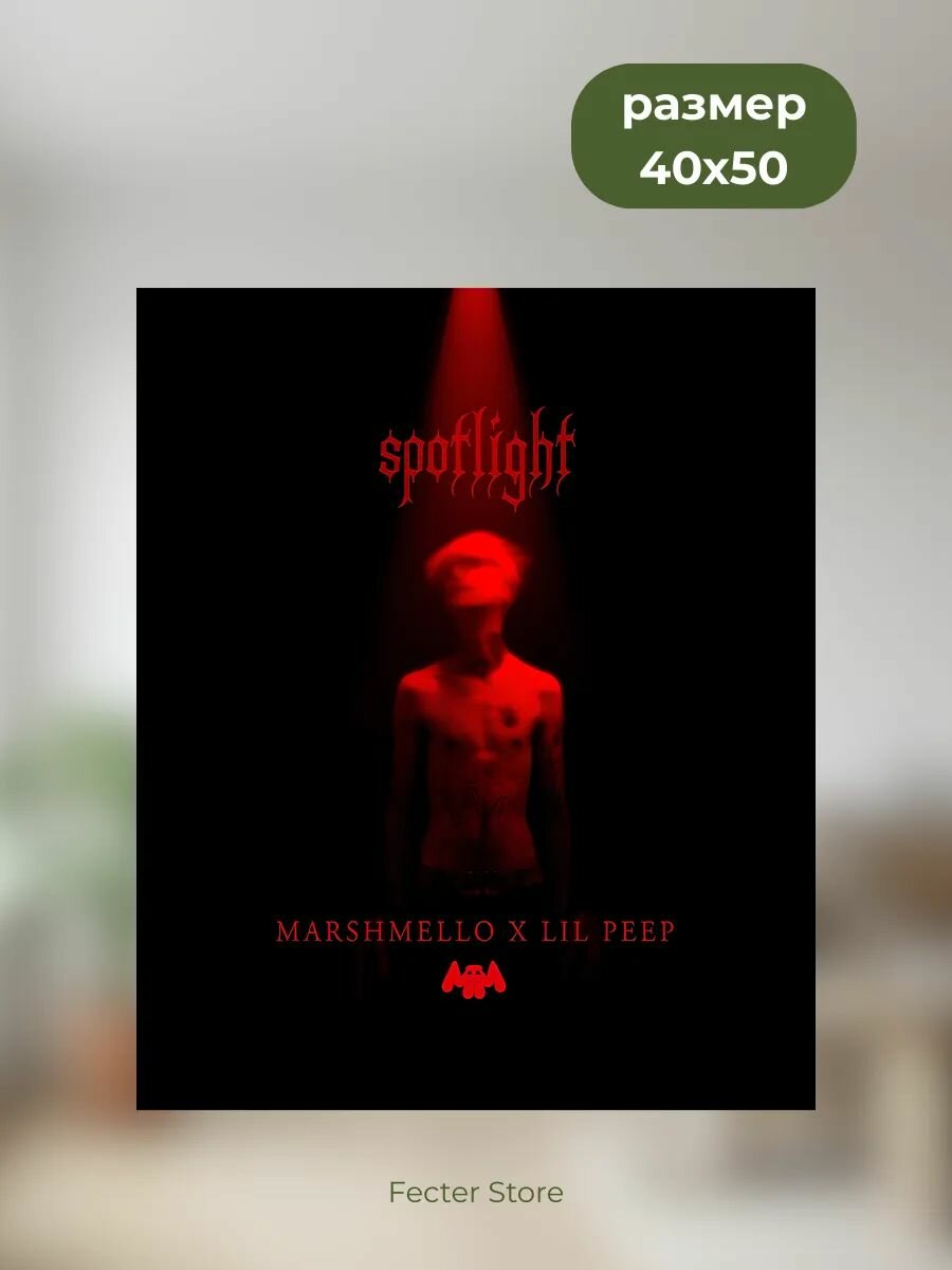 Картина на Подрамнике Спотлайт Лил Пип Lil Peep 40х50 На Стену Интерьерная в Подарок