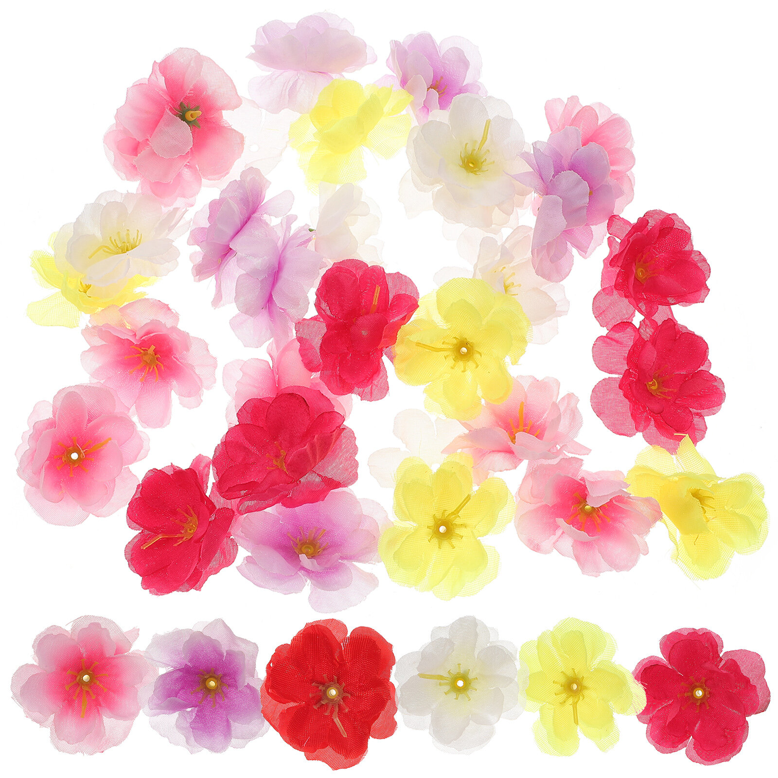 Искусственные головы персиковых цветов из шёлковой ткани, 120 шт, разноцветные, для украшения и рукоделия