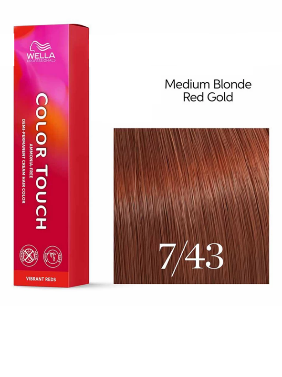 Краска для волос Wella Professionals Color Touch, Безаммиачное интенсивное тонирование, 7/43