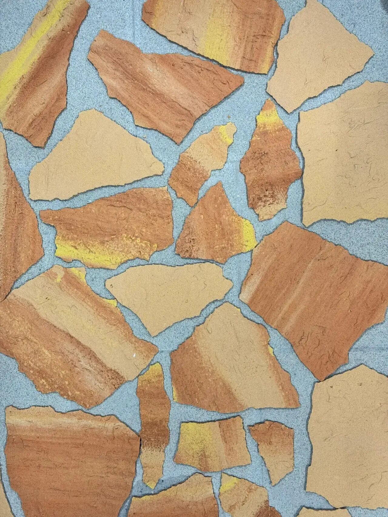 Клинкерный Колотый Сланец "Бежево-Золотистый", для внешней и внутренней отделки, размер 250x200x5мм