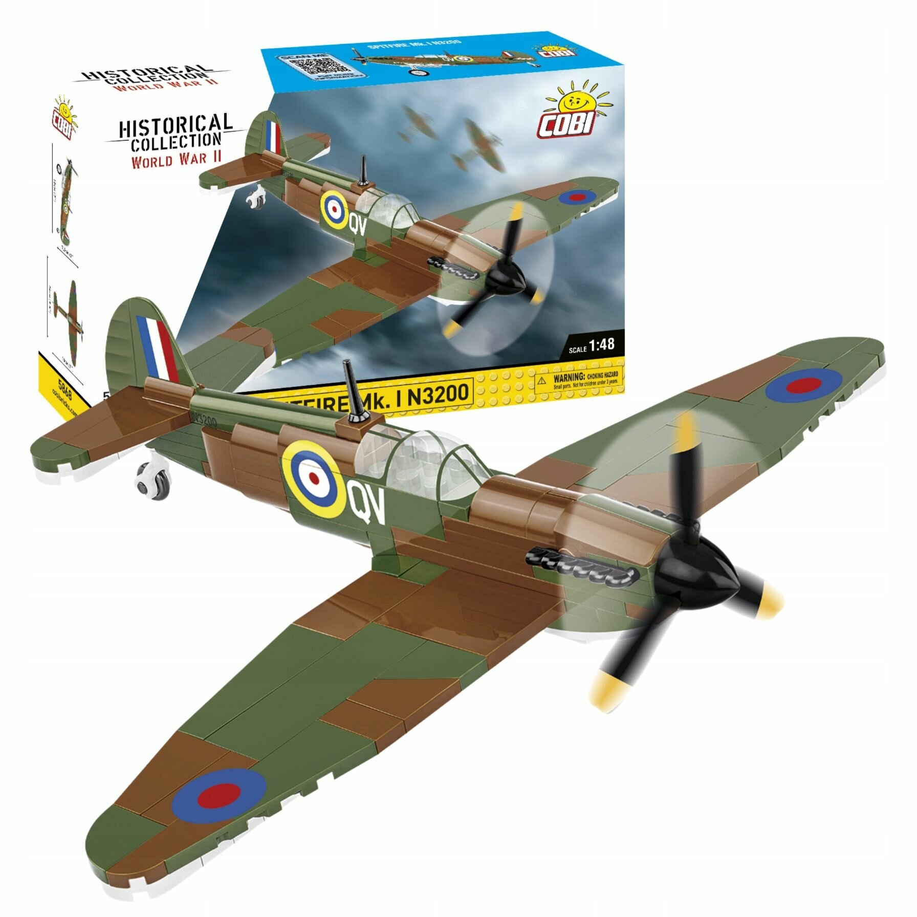 Конструктор Cobi Historical Collection World War II - Истребитель Spitfire Mk. I N3200, 146 эл. - 5868