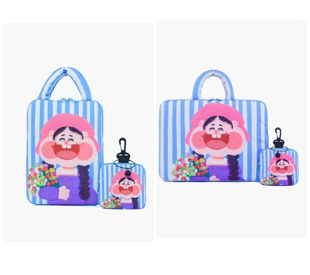 KLQ TB77 Thick shockproof laptop bag cute cartoon protective daily cover