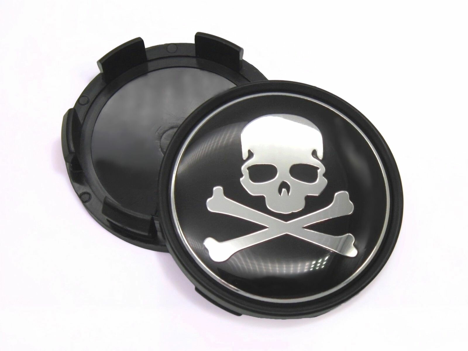 Колпачки заглушки на литые диски Череп 59/56/10 мм, комплект 4 шт.