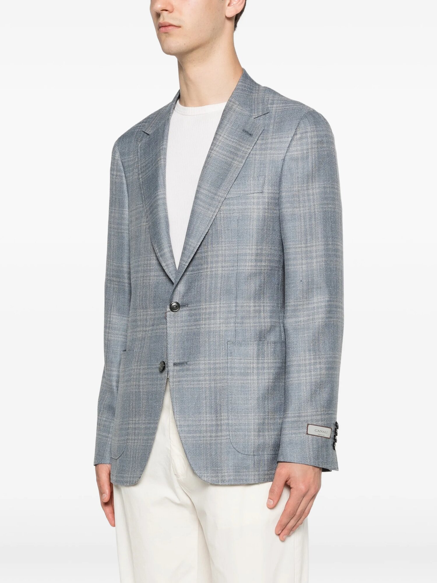 Пиджак Canali Checked two-button blazer, размер 50, blue — фото 1