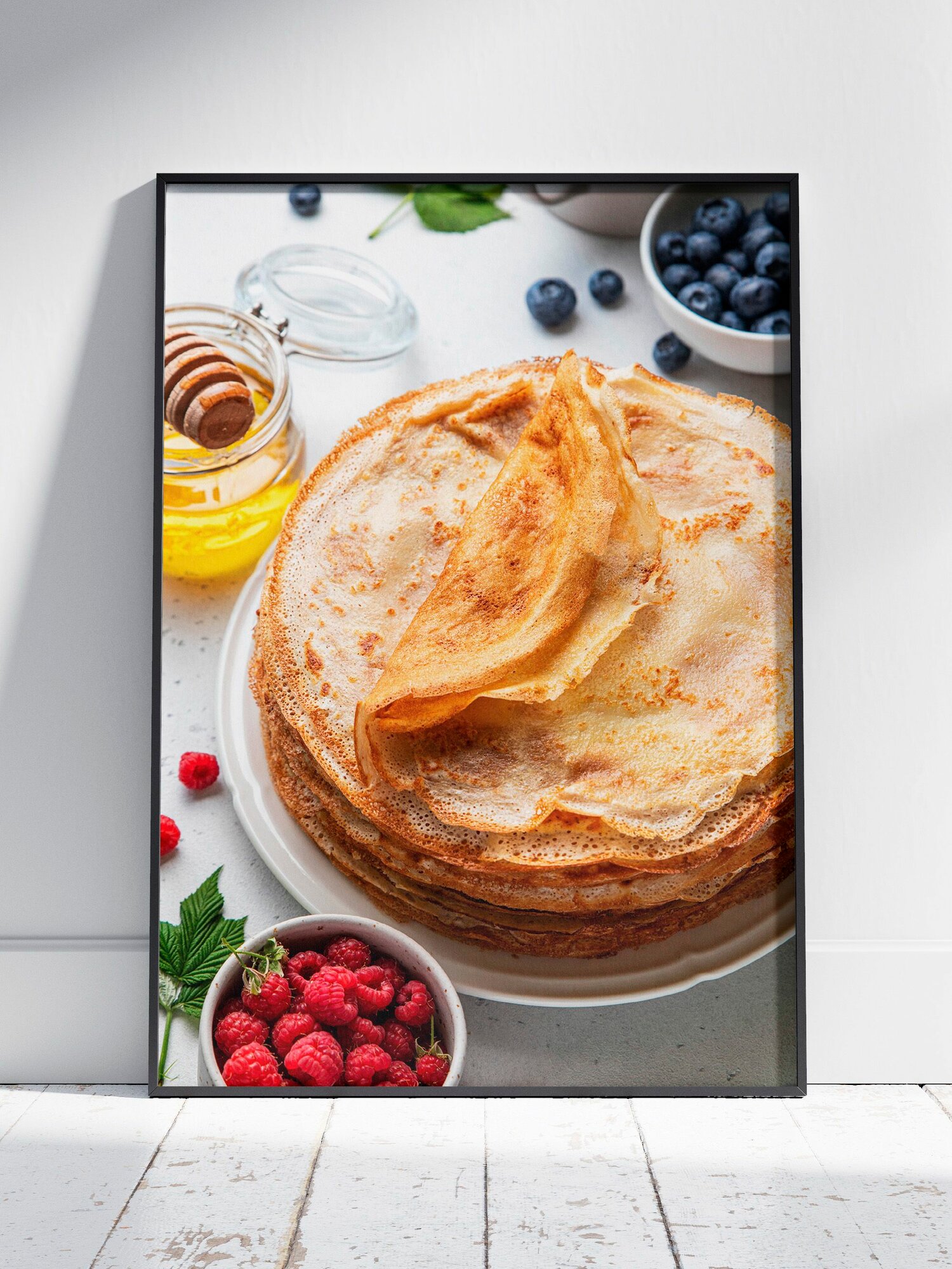 Плакат на стену для интерьера Кулинария и Гастрономия (Блины 1) - Постер по еде и готовке формата A4 (21x30 см)