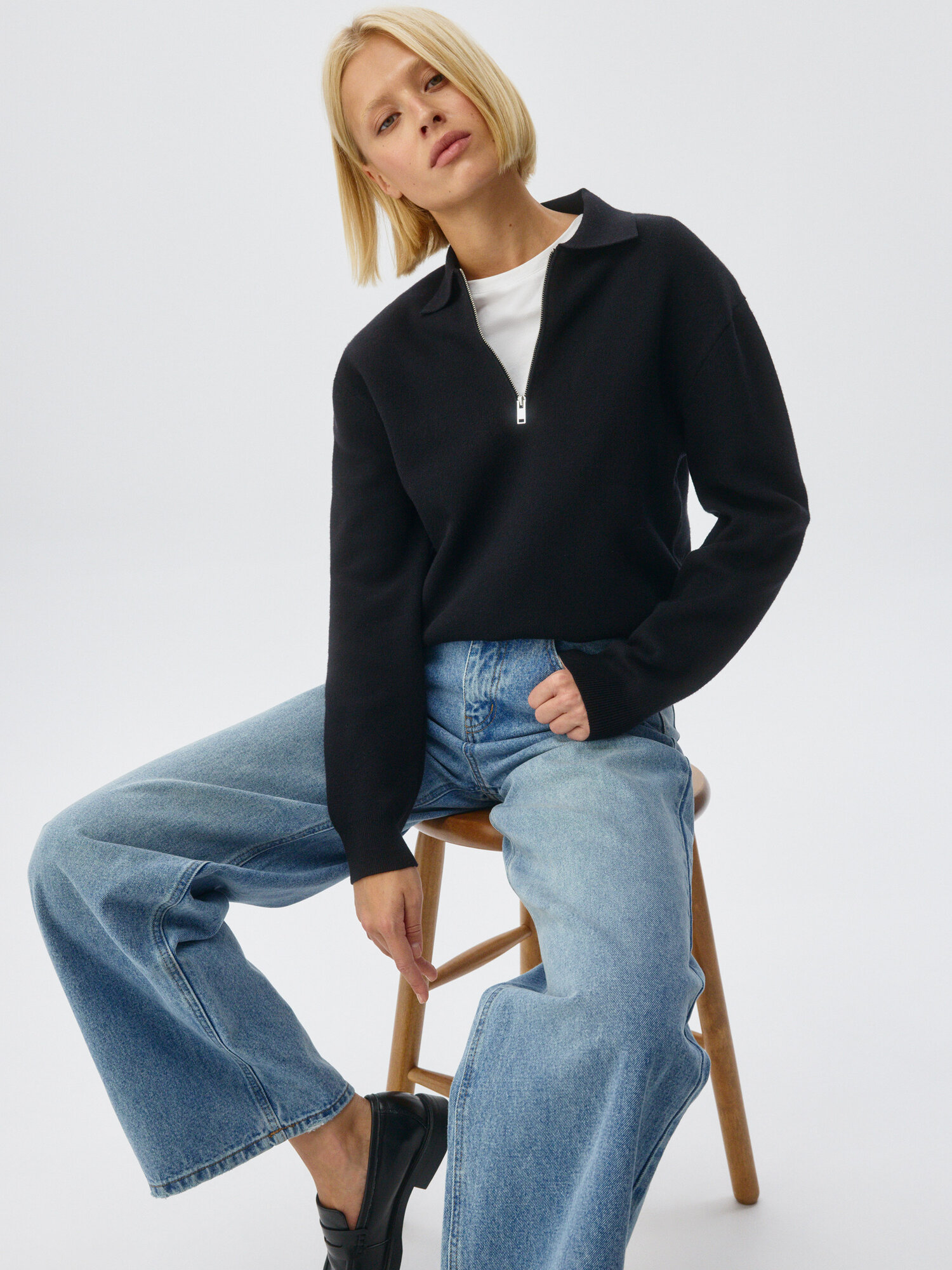 Джемпер Вязаный джемпер поло на молнии