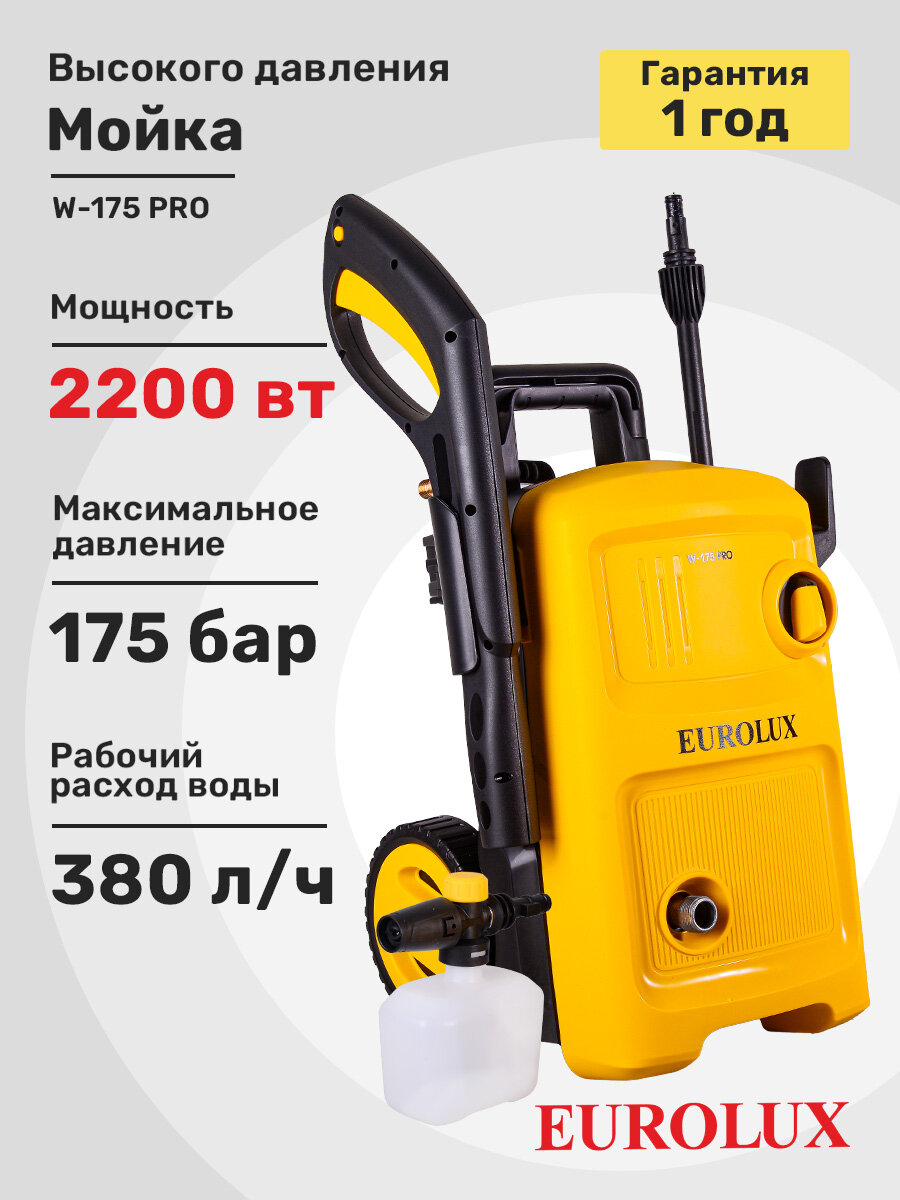 Мойка высокого давления Eurolux W-175 PRO