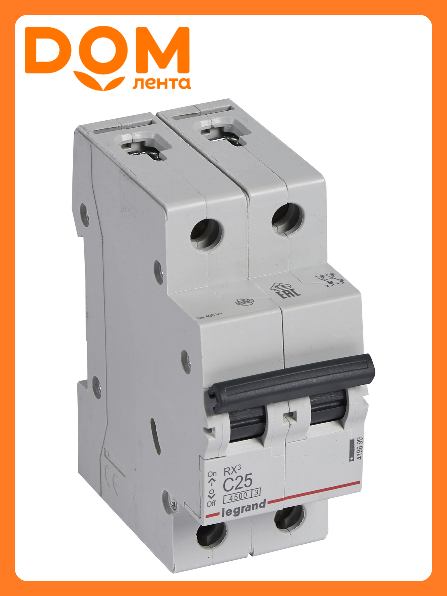 Автоматический выключатель Legrand RX3 2Р С25А 4,5кА