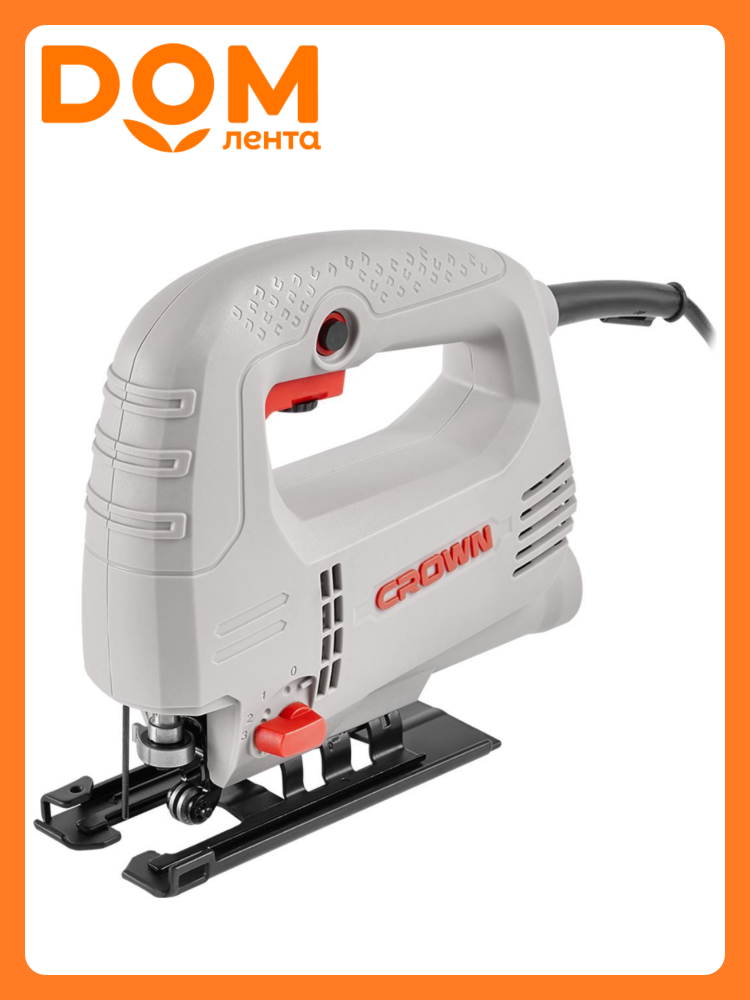 Лобзик CROWN CT15212, 550Вт, 3000об/мин, глубина пропила 65мм, серый