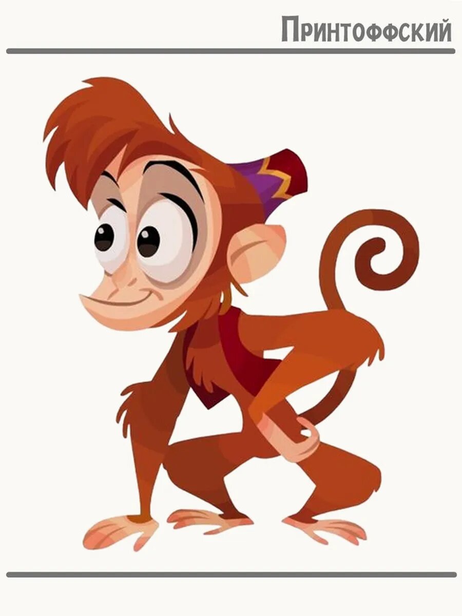 Термонаклейка для одежды и аксессуаров DTF-печать aladdin аладдин дисней abu абу обезьяна