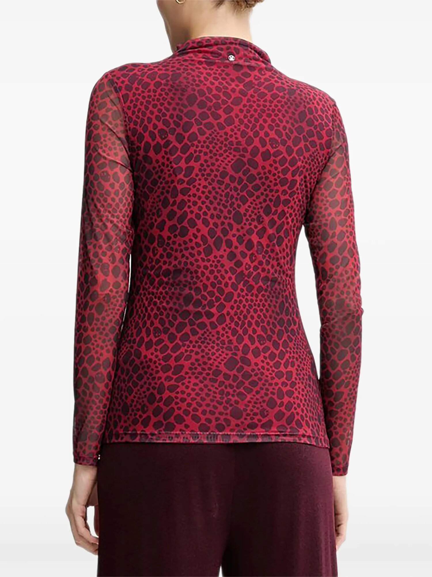 Топ Marc Aurel Patterned long-sleeved top, размер 38, red — фото 1