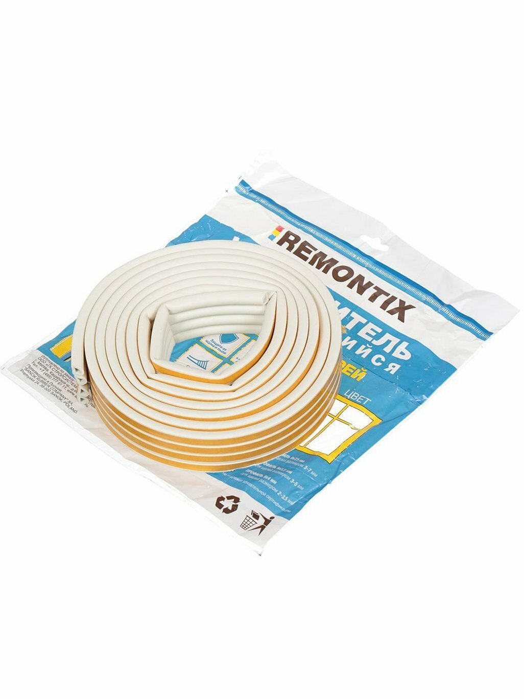 Уплотнитель Sila Home D-профиль 9х7.4 мм, белый, 12 метров, для окон и дверей, артикул SILADW12