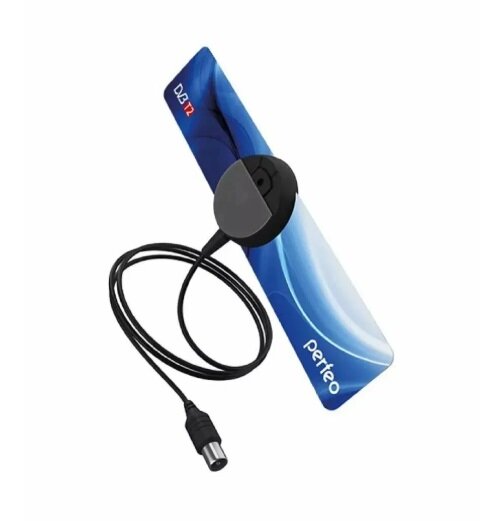 Антенна для цифровых приставок DVB-T2 Perfeo PF-TV2169 ТВ антенна "FLAT+", активная, встр. усилитель