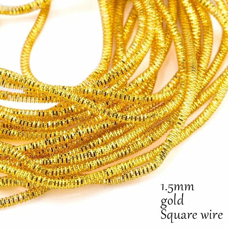 Металлическая нить QIAO для вышивания square wire-gold