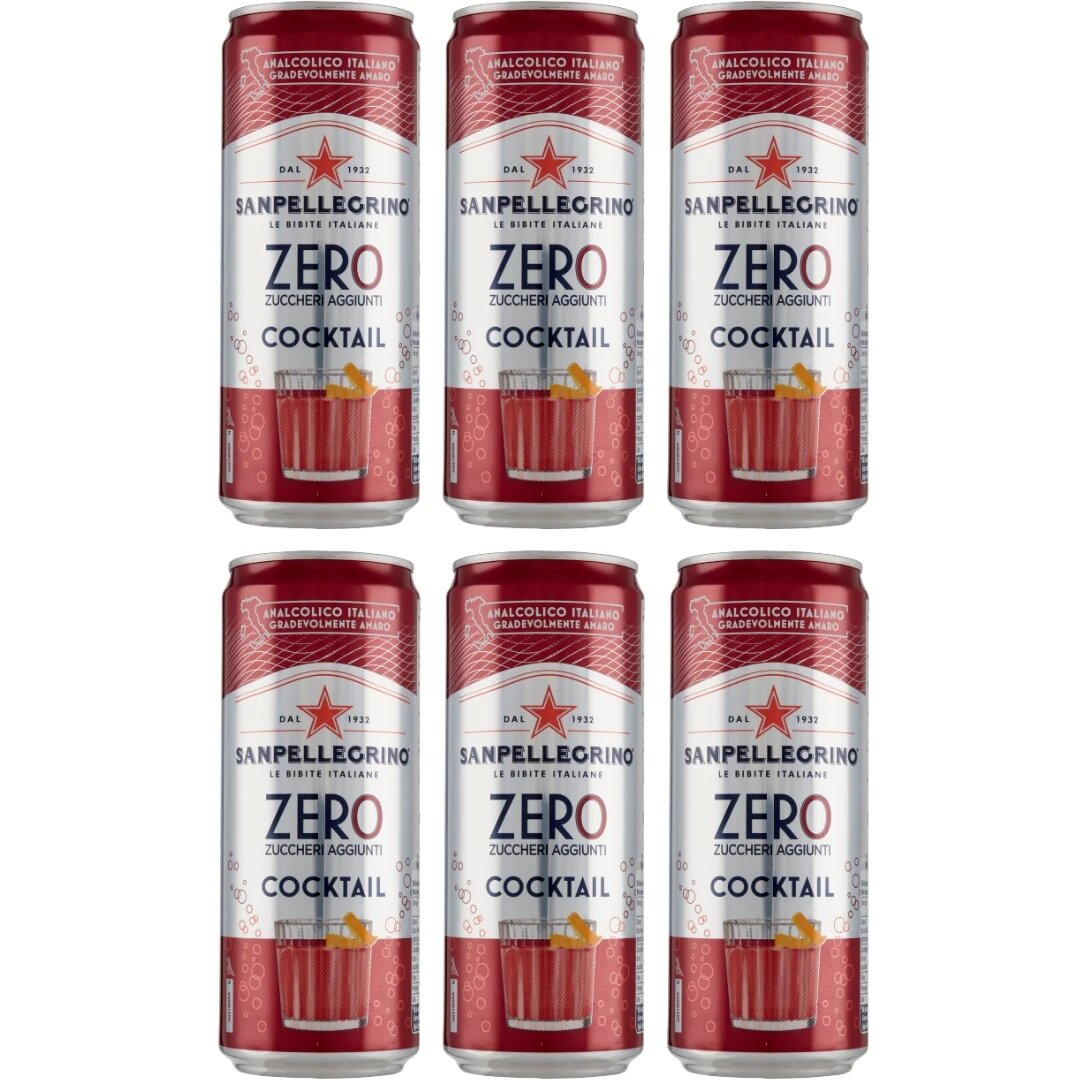 Газированный напиток Sanpellegrino Coctail Zero 0,33 л. Х 6 шт.