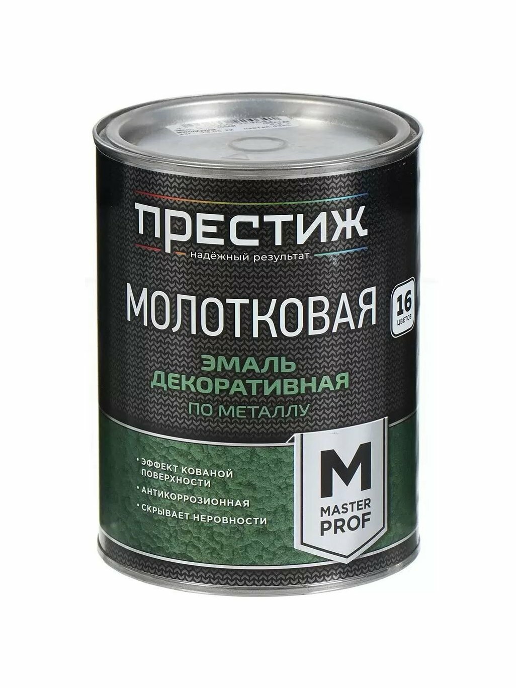 Эмаль Престиж молотковая быстросохнущая алкидная серебристо-голубая 0.8 кг для металла и дерева, универсальная краска